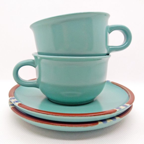 Dansk | Dining | Dansk Mesa Turquoise Cup And Saucer Set Of 2 | Poshmark